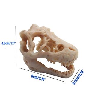 MTGHYARE Dinosaur Aquarium Decorations Skull Aquarium Ornament Mini Dinosaur Mold Decoration Tank Reptile Hide Decor with Holes Aquarium Landscape Reptile Betta Fish Hideout Caves