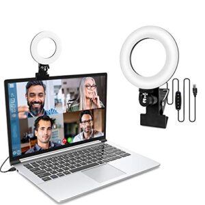 Video Conference Lighting,Webcam Lighting,Ring Light for Monitor Clip On,Zoom Call Lighting, Remote Working, Distance Learning,Self Broadcasting and Live Streaming, Computer Laptop