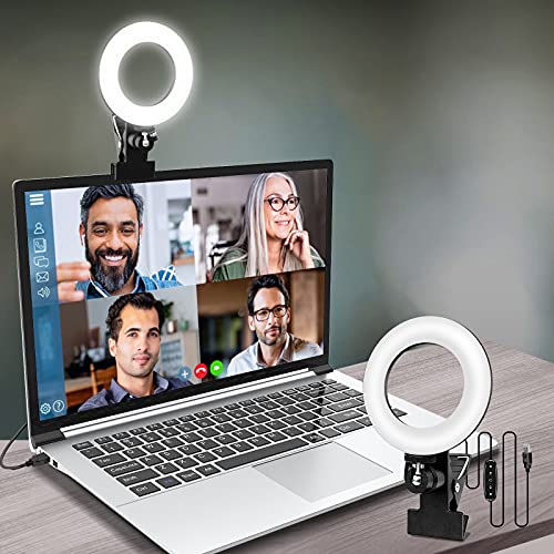 Video Conference Lighting,Webcam Lighting,Ring Light for Monitor Clip On,Zoom Call Lighting, Remote Working, Distance Learning,Self Broadcasting and Live Streaming, Computer Laptop