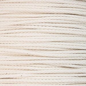 West Coast Paracord Diamond Braid Cotton Rope - All-Purpose Natural Sash Cord - Durable and Lightweight (100 Feet, 1/8 Inch)