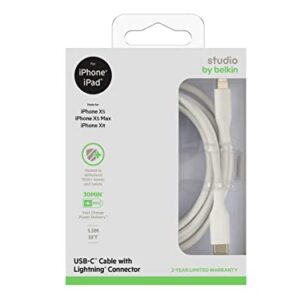 Belkin Studio USB-C to Lightning Cable 5ft Fast Charging for iPhone & iPad