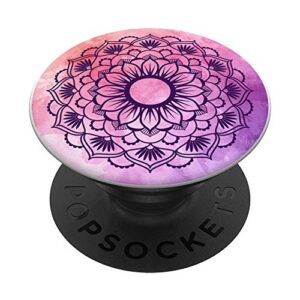 boho sacred fractal geometry yoga bohemian vintage mandala popsockets popgrip: swappable grip for phones & tablets