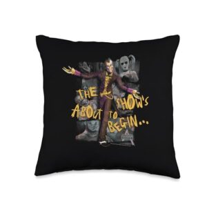 batman arkham city the joker about to begin throw pillow, 16x16, multicolor