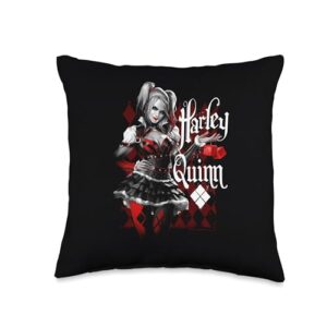 batman arkham knight harley quinn dice throw pillow, 16x16, multicolor