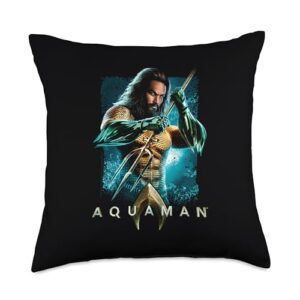 aquaman movie trident throw pillow, 18x18, multicolor