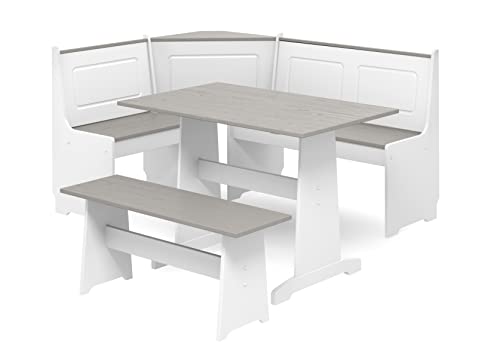 Linon Grey and White Breakfast Dining Set Ardmore Nook