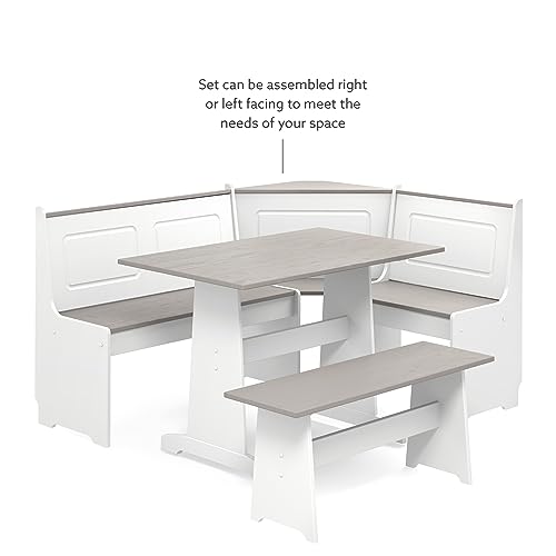 Linon Grey and White Breakfast Dining Set Ardmore Nook