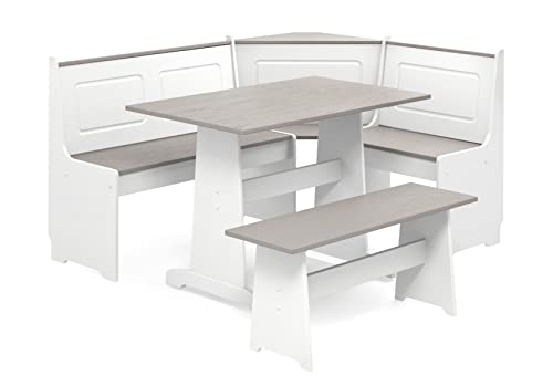 Linon Grey and White Breakfast Dining Set Ardmore Nook