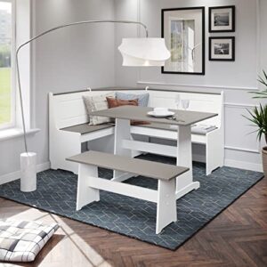 Linon Grey and White Breakfast Dining Set Ardmore Nook