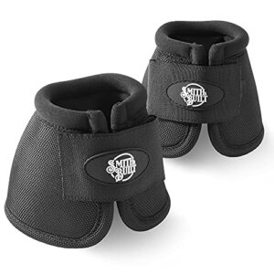 smithbuilt equine hoof overreach no turn ballistic bell boots for horses, black - medium