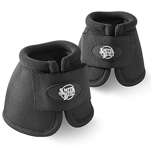 SmithBuilt Equine Hoof Overreach No Turn Ballistic Bell Boots for Horses, Black - Medium