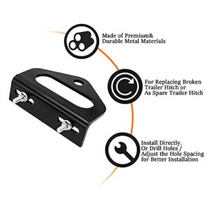 CZC AUTO Zero Turn Mower Trailer Hitch 2.4"-5" Hole Center 3/4" Pin Hole, Heavy Duty Steel & Versatile Chain Slot, with Installation Hardware, Black