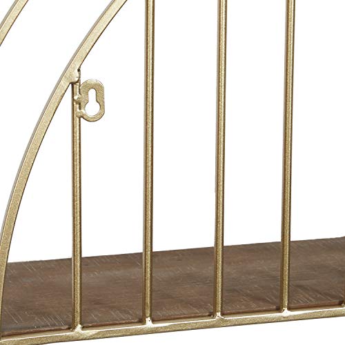 Deco 79 Metal Round 3 Shelf Wall Shelf, 28" x 7" x 28", Gold