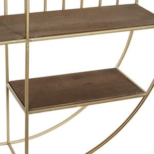 Deco 79 Metal Round 3 Shelf Wall Shelf, 28" x 7" x 28", Gold