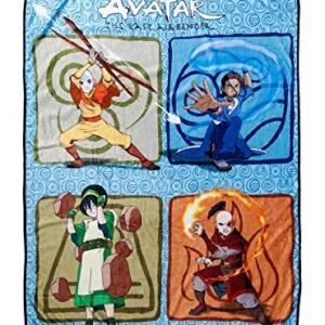 Avatar: The Last Airbender Throw Blanket Aang Zuko Katara Toph Elements Plush Throw Blanket | Cozy Sherpa Blanket | Super Soft Lightweight Fleece Blanket | Geeky Home Decor | 45 x 60 Inches