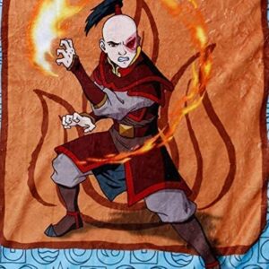 Avatar: The Last Airbender Throw Blanket Aang Zuko Katara Toph Elements Plush Throw Blanket | Cozy Sherpa Blanket | Super Soft Lightweight Fleece Blanket | Geeky Home Decor | 45 x 60 Inches