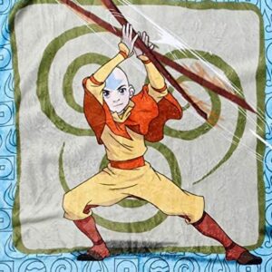 Avatar: The Last Airbender Throw Blanket Aang Zuko Katara Toph Elements Plush Throw Blanket | Cozy Sherpa Blanket | Super Soft Lightweight Fleece Blanket | Geeky Home Decor | 45 x 60 Inches