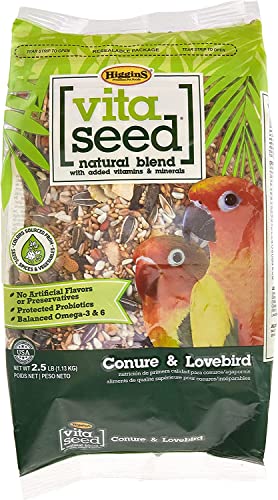 Higgins 2 Pack of Vita Seed Natural Blend Conure and Lovebird Food, 5 Pounds Each