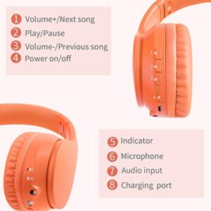 LOBKIN Wireless Bluetooth Headphones, Over-Ear Headphones with Built-in HD Mic,40H Playtime, Foldable Wireless and Wired Stereo Headphones for Gym/PC/Home