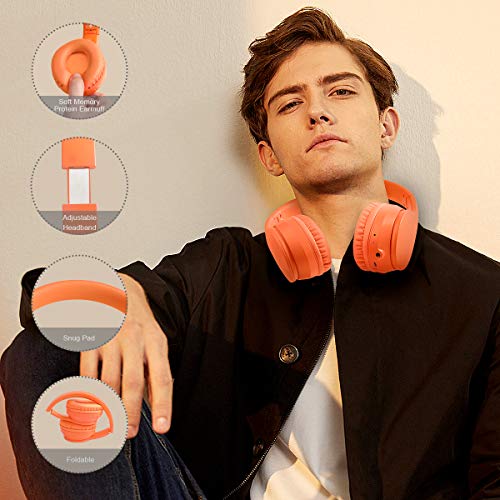 LOBKIN Wireless Bluetooth Headphones, Over-Ear Headphones with Built-in HD Mic,40H Playtime, Foldable Wireless and Wired Stereo Headphones for Gym/PC/Home