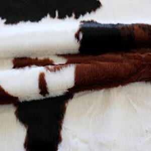 Masada Rugs, Faux Fur Cowhide Area Rug Brown Black White (3 Feet X 5 Feet)