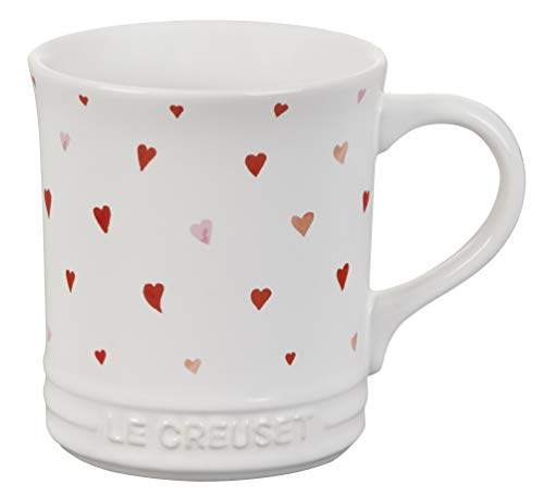 Le Creuset La'Amour Stoneware Mug, White with Heart Applique