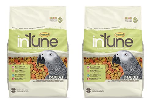 Higgins 2 Pack of Intune Complete and Balanced Diet Parrot Food, 3 Pounds Each