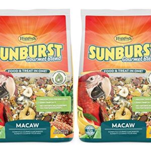 Higgins 2 Pack of Sunburst Gourmet Blend Macaw Food, 3 Pounds Each, with Protein Egg Food