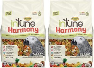 higgins 2 pack of intune harmony food for parrots and large birds, 3 pounds each