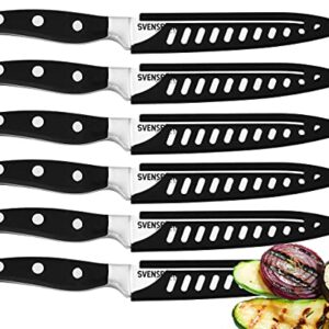 Svensbjerg Steak Knife Set, Serrated Steak Knives, Dinner Knives, Knife Set with Covers, Stainless Steel | SB-SK201