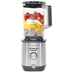 ge blender | 5-speed + pulsing option | kitchen essentials blender for shakes, smoothies & more | large 64 oz tritan jar, 7-9 servings per batch | stainless steel blades & exterior finish | 1000 watts