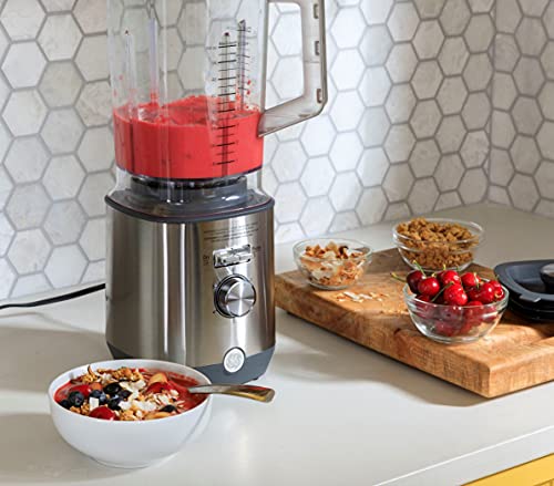 GE Blender | 5-Speed + Pulsing Option | Kitchen Essentials Blender for Shakes, Smoothies & More | Large 64 oz Tritan Jar, 7-9 Servings per Batch | Stainless Steel Blades & Exterior Finish | 1000 Watts