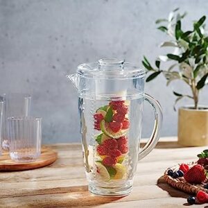 Water Infuser Pitcher – Fruit Infuser Water Pitcher By Home Essentials & Beyond – Shatterproof Acrylic Pitcher – Elegant Durable Design – Ideal for Iced Tea, Fruit Infused Water and Juice (67.7 oz.)