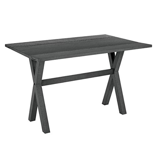 OSP Home Furnishings McKayla Flip-Top Expanding Desk to Dining Table, Distressed Washed Grey Finish