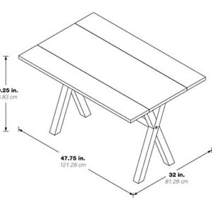 OSP Home Furnishings McKayla Flip-Top Expanding Desk to Dining Table, Distressed Washed Grey Finish