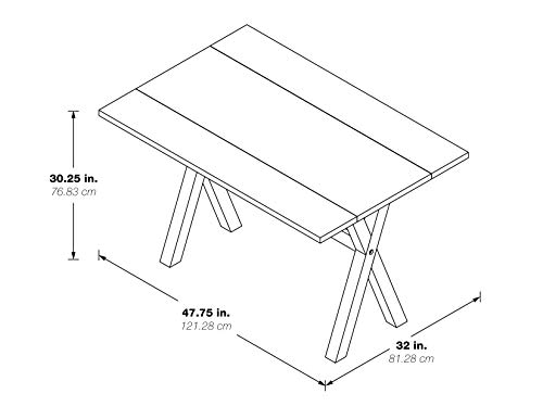 OSP Home Furnishings McKayla Flip-Top Expanding Desk to Dining Table, Distressed Washed Grey Finish