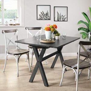 OSP Home Furnishings McKayla Flip-Top Expanding Desk to Dining Table, Distressed Washed Grey Finish