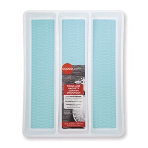 Copco Basics 3 Compartment Drawer Organizer, Aqua Sky