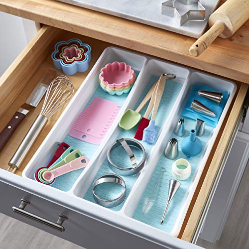 Copco Basics 3 Compartment Drawer Organizer, Aqua Sky