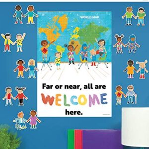 Carson Dellosa All are Welcome 36-Piece Student Diversity Cutouts, 36 Diverse Students Cutouts for Bulletin Board and Diverse Classroom Décor, Inclusive Cutouts for Classroom