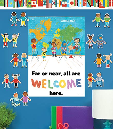 Carson Dellosa All are Welcome 36-Piece Student Diversity Cutouts, 36 Diverse Students Cutouts for Bulletin Board and Diverse Classroom Décor, Inclusive Cutouts for Classroom