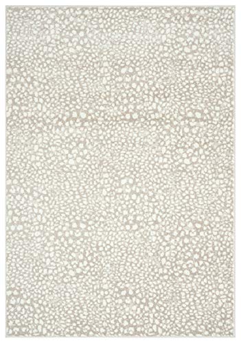 Abani Beige Cheetah Print 7'9"x10'2" Area Rug Rugs, Arto Collection - Contemporary Durable Accent Rug