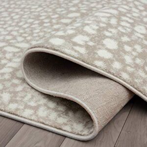 Abani Beige Cheetah Print 7'9"x10'2" Area Rug Rugs, Arto Collection - Contemporary Durable Accent Rug