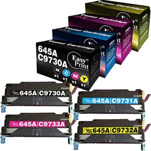 easyprint compatible 645a (c9730a c9731a c9732a c9733a) toner cartridges replacement for color laserjet 5500, 5500n, 5500dn, 5500dtn (bk/c/m/y, total 4-pack)