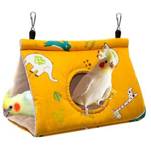 rypet winter warm bird nest house - hanging hammock velvet shed hut cage plush fluffy birds hideaway sleeping bed fuzzy for parrot parakeet cockatiels budgies lovebird medium