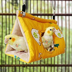 Rypet Winter Warm Bird Nest House - Hanging Hammock Velvet Shed Hut Cage Plush Fluffy Birds Hideaway Sleeping Bed Fuzzy for Parrot Parakeet Cockatiels Budgies Lovebird Medium