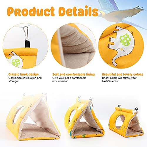 Rypet Winter Warm Bird Nest House - Hanging Hammock Velvet Shed Hut Cage Plush Fluffy Birds Hideaway Sleeping Bed Fuzzy for Parrot Parakeet Cockatiels Budgies Lovebird Medium