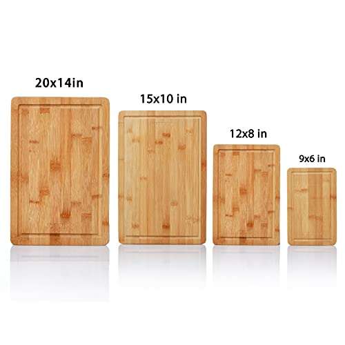 Bamboo Cutting Boards (9x 6") for Kitchen with Juice Groove Kitchen Chopping Small Wood Cutting Board for Meat Butcher Block for Chopping Meat Vegetables Fruits Cheese