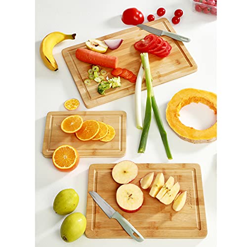 Bamboo Cutting Boards (9x 6") for Kitchen with Juice Groove Kitchen Chopping Small Wood Cutting Board for Meat Butcher Block for Chopping Meat Vegetables Fruits Cheese