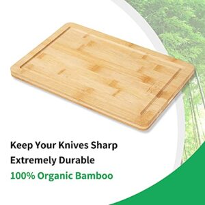 Bamboo Cutting Boards (9x 6") for Kitchen with Juice Groove Kitchen Chopping Small Wood Cutting Board for Meat Butcher Block for Chopping Meat Vegetables Fruits Cheese